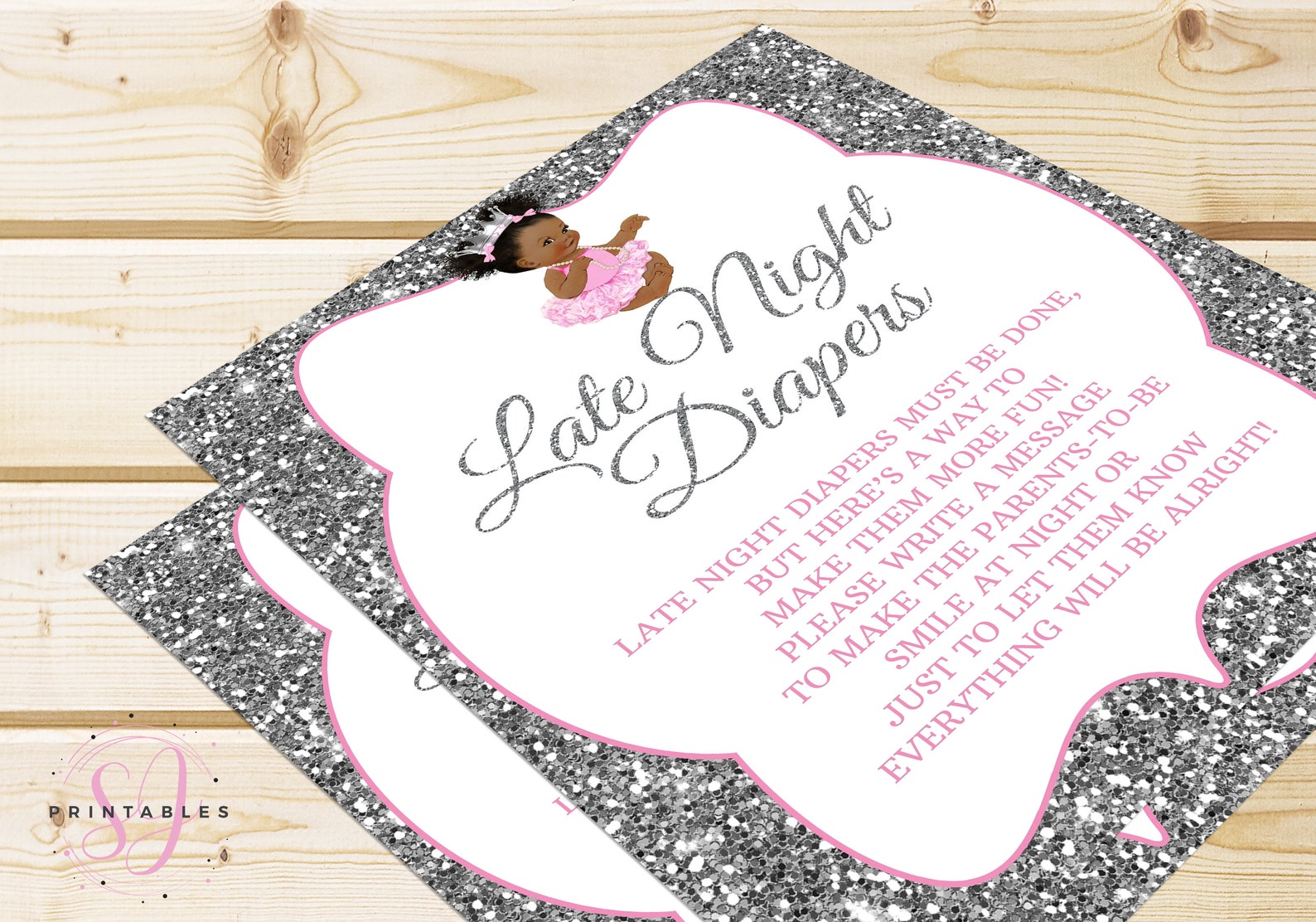 Late Night Diapers Sign, Baby Shower Diapers Thoughts Game, Printable ...