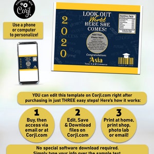 Look Out World Graduation Chip Bag Wrapper, Change to Your School ...