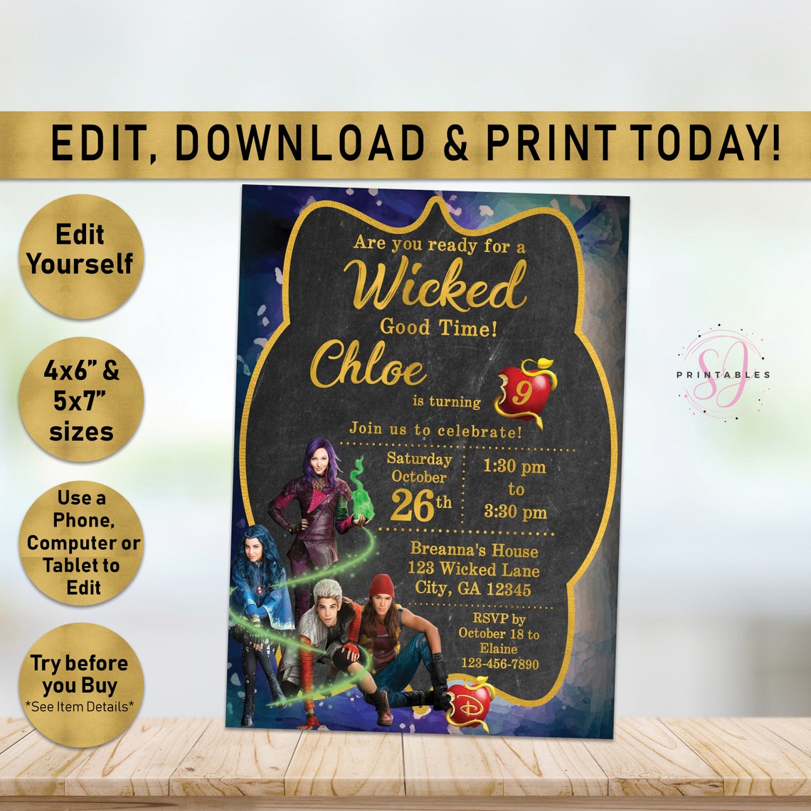 Descendants Invitation, Descendants Birthday, Descendants Birthday ...