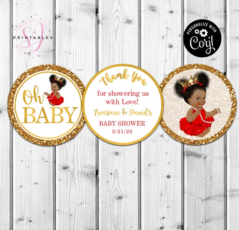 EDITABLE Red Gold Cupcake Toppers Red Princess Cupcake | Etsy