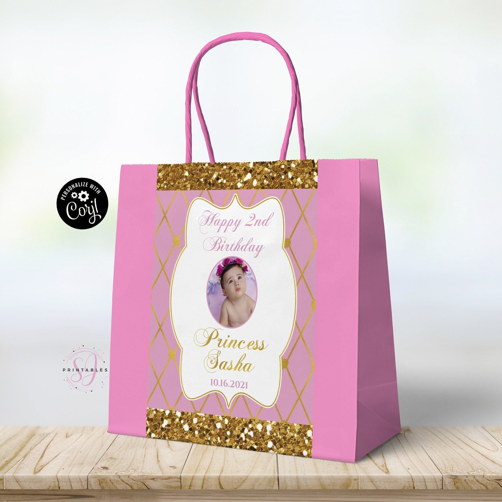 Princess BIRTHDAY Gift Bag Label Gift Bag Labels Favor Bag - Etsy