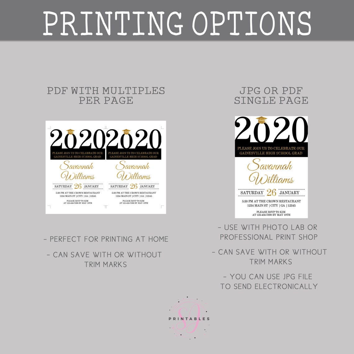 Printable Graduation Invitation Class of 2023 Instant - Etsy