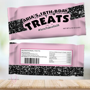 Rice Krispies TREAT Labels, Black Glitter and ANY Other Color ANY Age ...