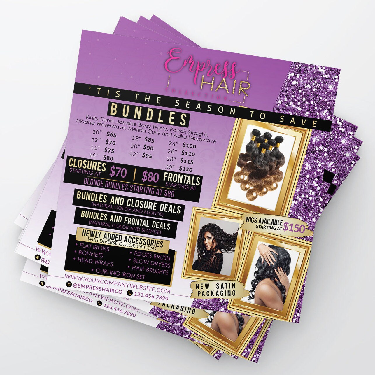 Hair Bundle Price List Flyer Business Flyer Template | Etsy