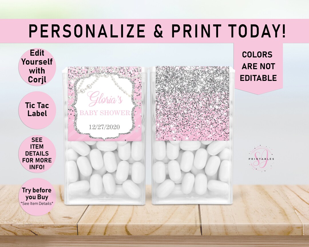 Baby Shower Tic Tac Label Template, Tic Tac Favor Stickers, Printable ...