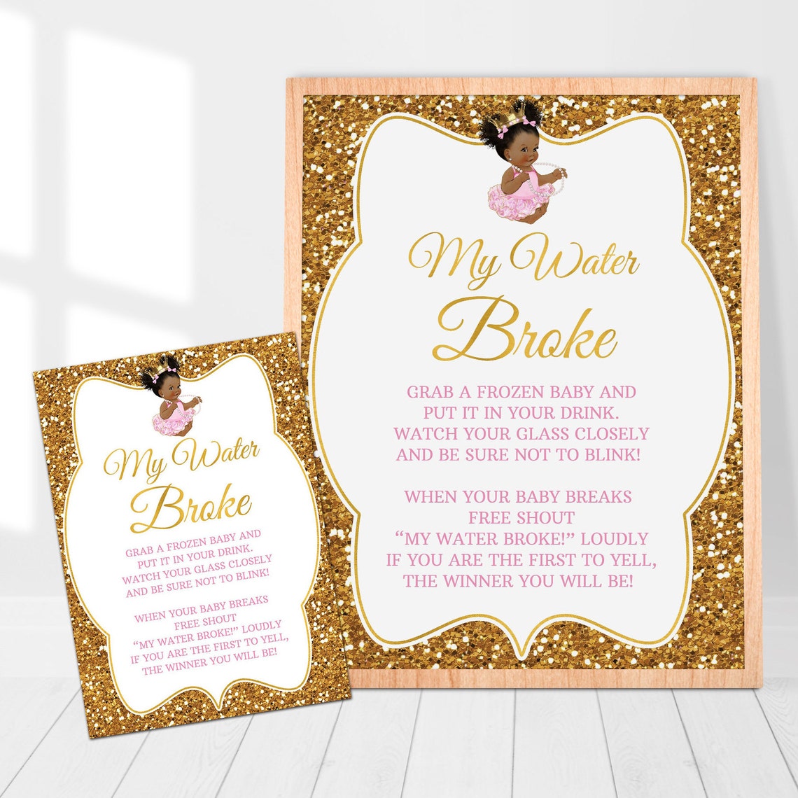 My Water Broke Game Printable Sign Water Broke Game Princess | Etsy