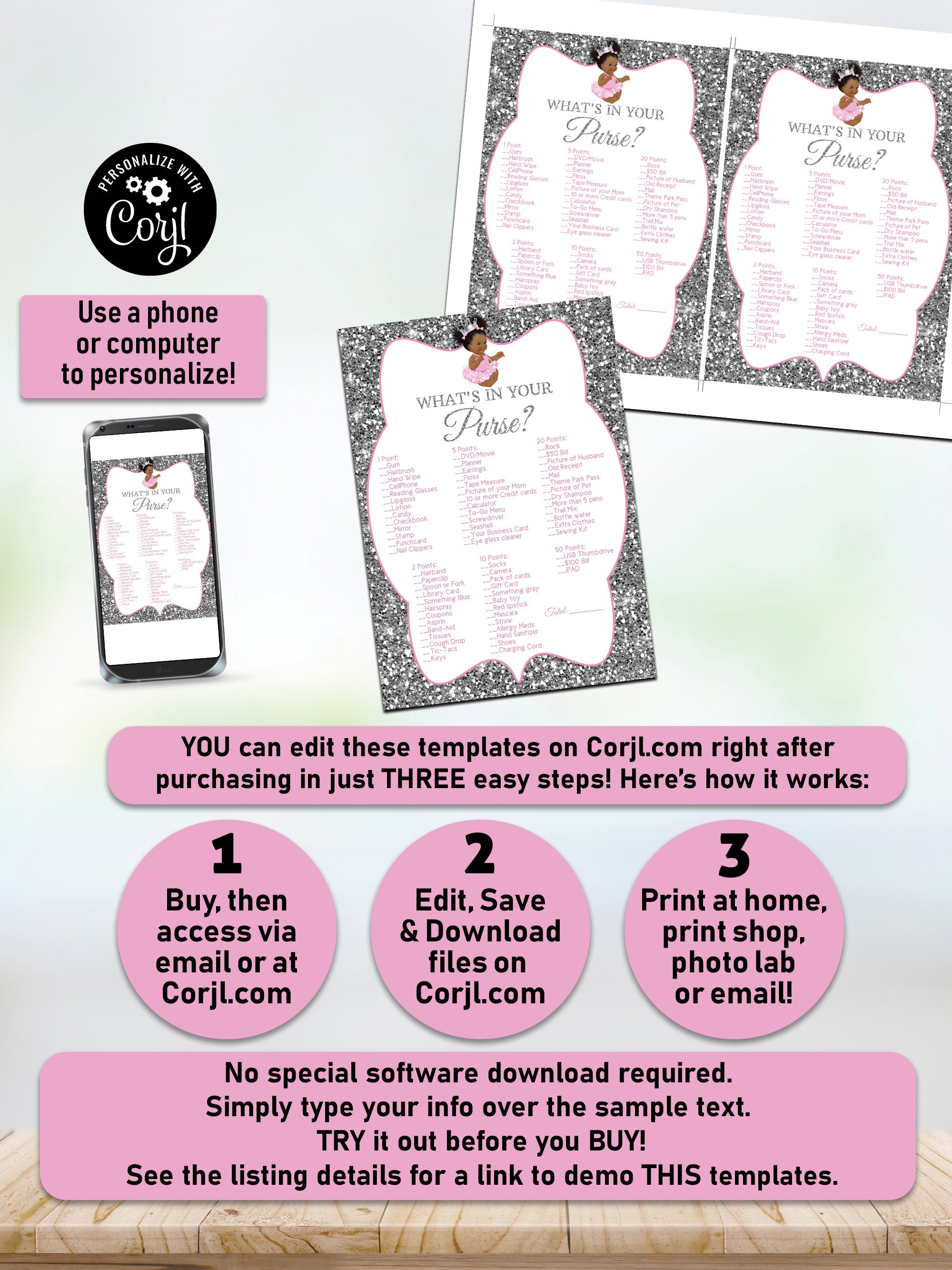 What's in Your Purse Baby Shower Game Whats in Your | Etsy