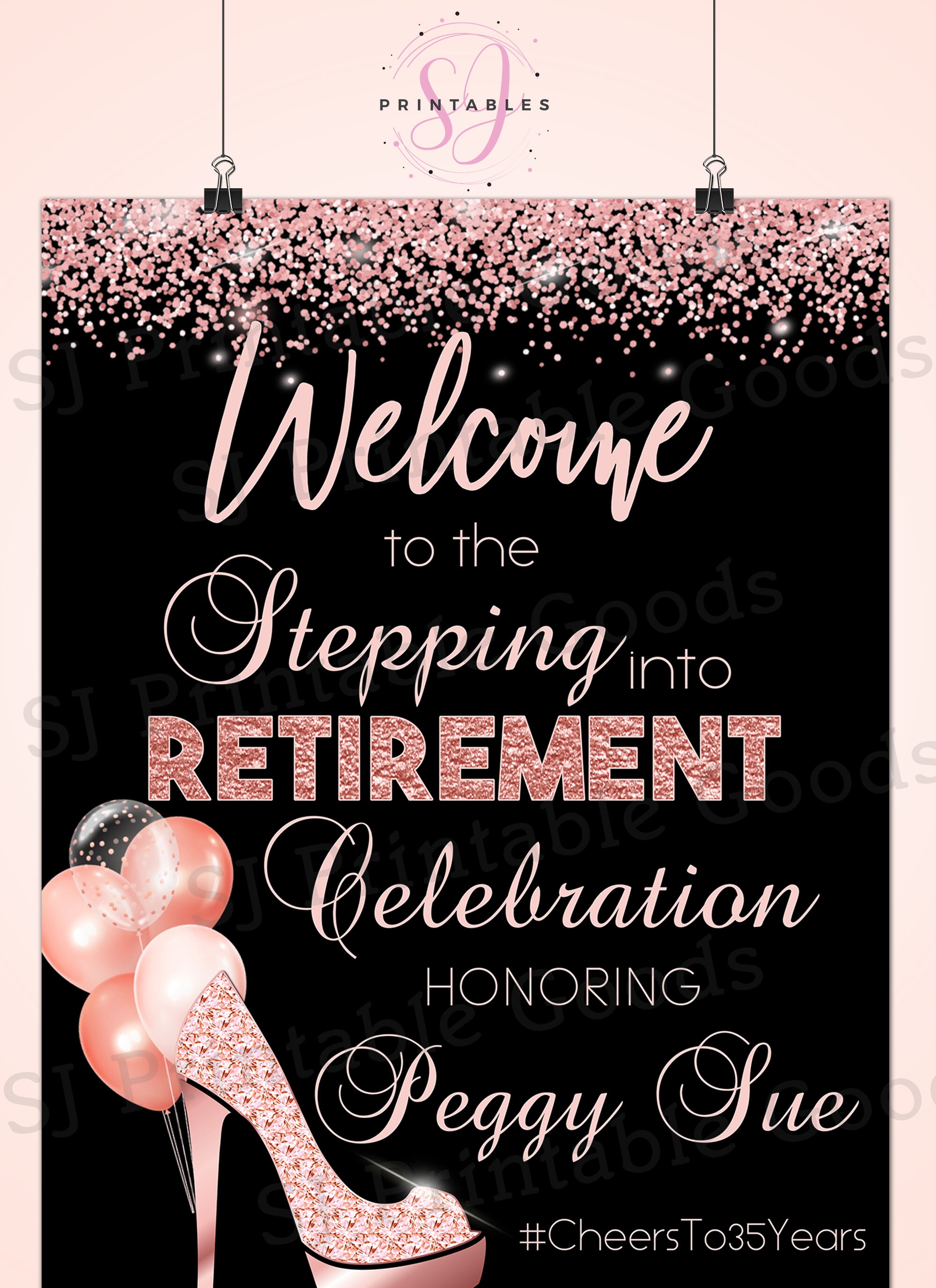 Stepping Into RETIREMENT Welcome Sign, Retirement Welcome Party Sign ...