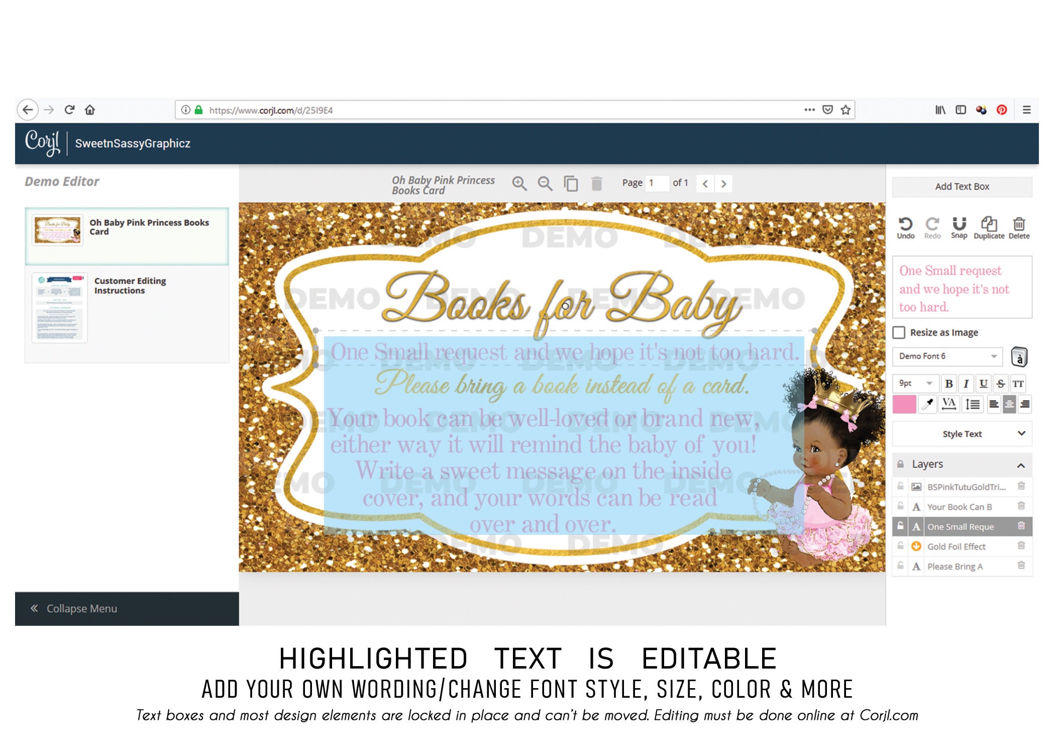 Oh Baby Princess Books for Baby Books Request Books for Baby | Etsy