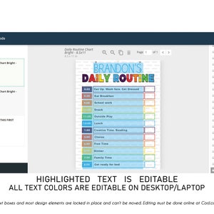 Daily Routine Schedule, Bright Color Printable Daily Routine ...