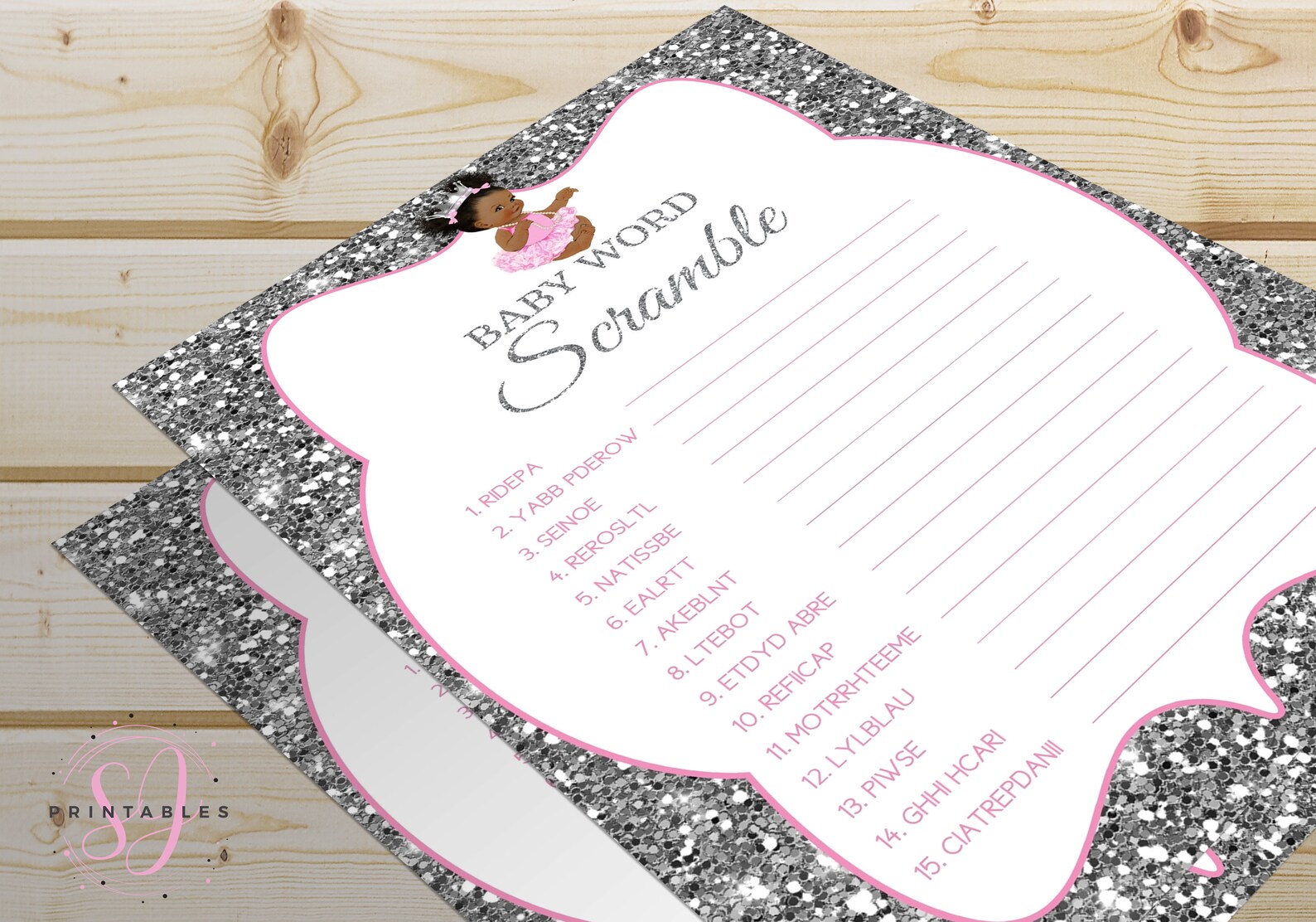 Baby Shower Word Scramble Word Scramble Card Game Princess - Etsy