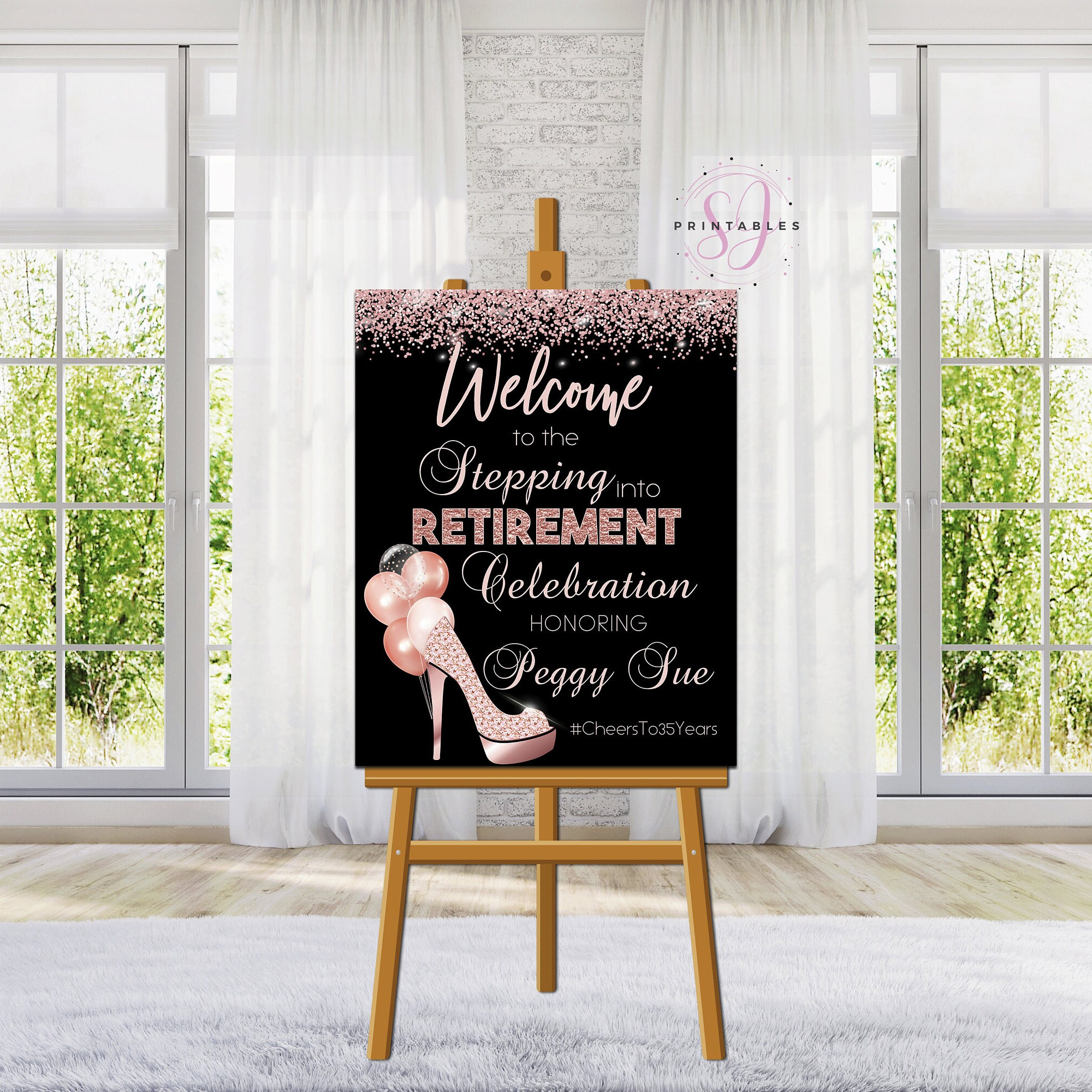 Stepping Into RETIREMENT Welcome Sign, Retirement Welcome Party Sign ...
