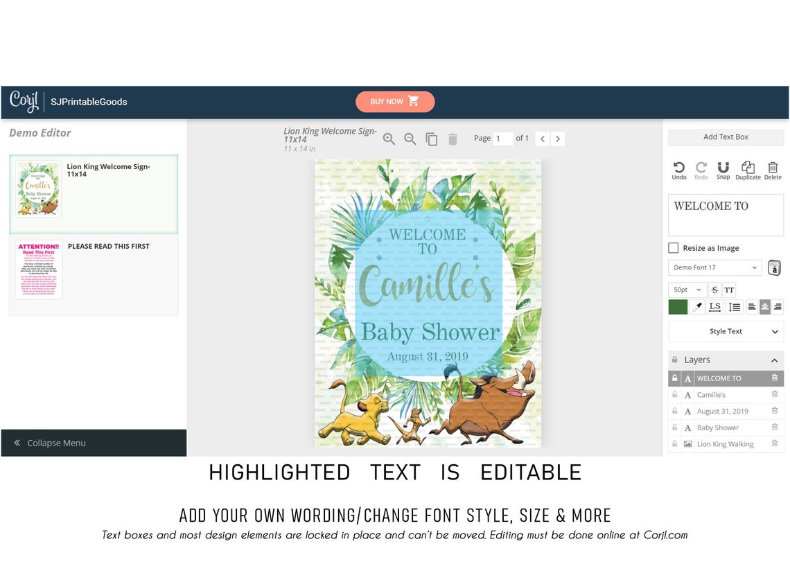 Lion King Welcome Sign King Welcome Baby Shower Sign Boy - Etsy