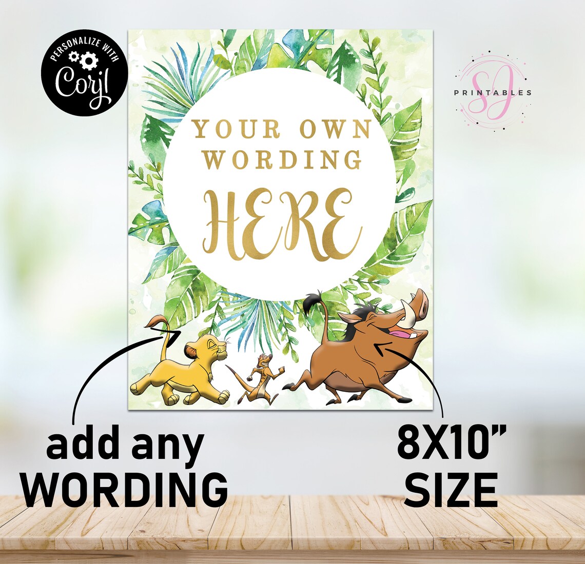 Lion King Baby Shower Signs Bundle Printable, Baby Shower Decor, Simba ...