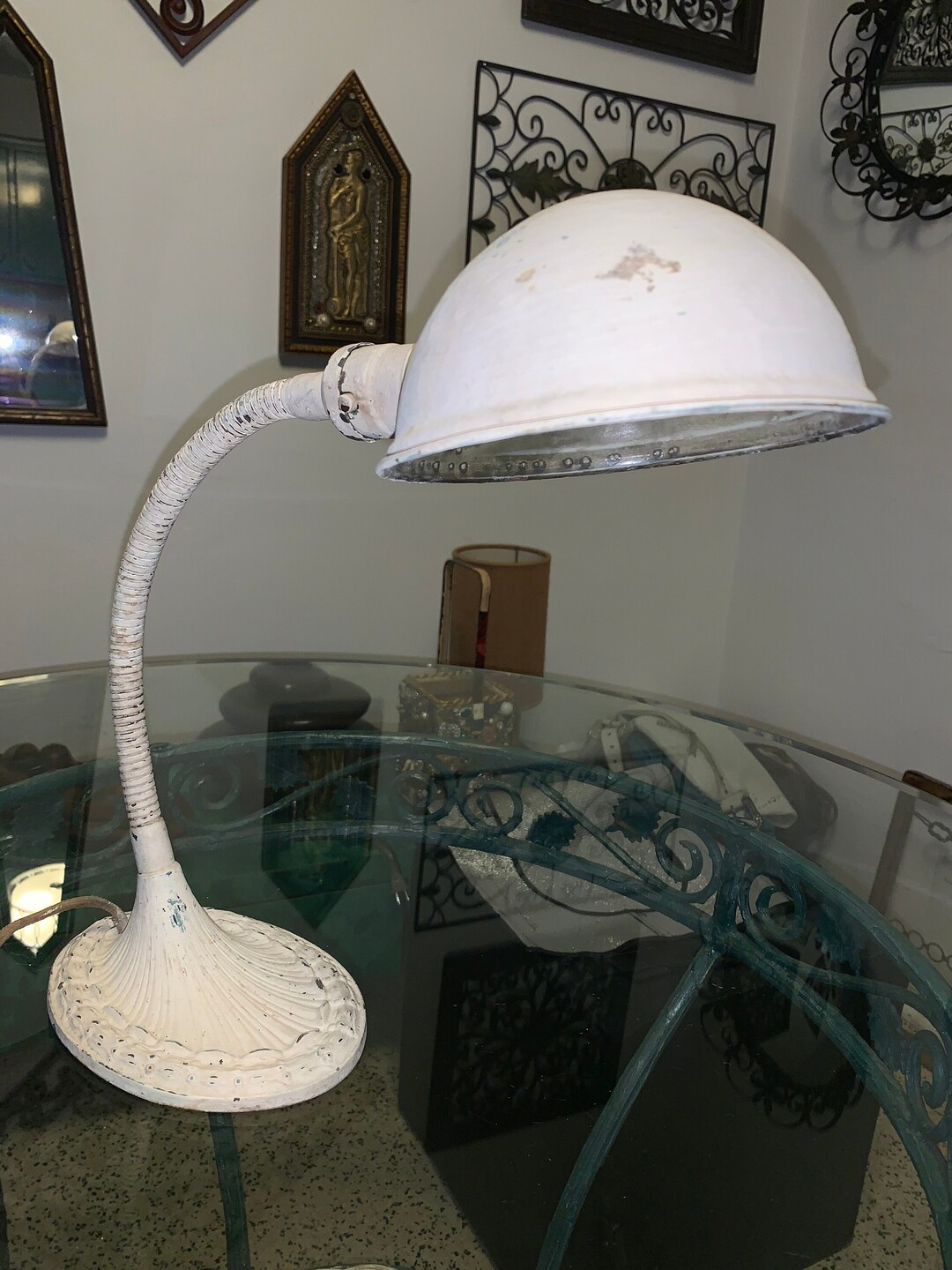 Lot of (2) Greist/eagle Goose-neck Desk Lamps on Cast Iron Base - Etsy