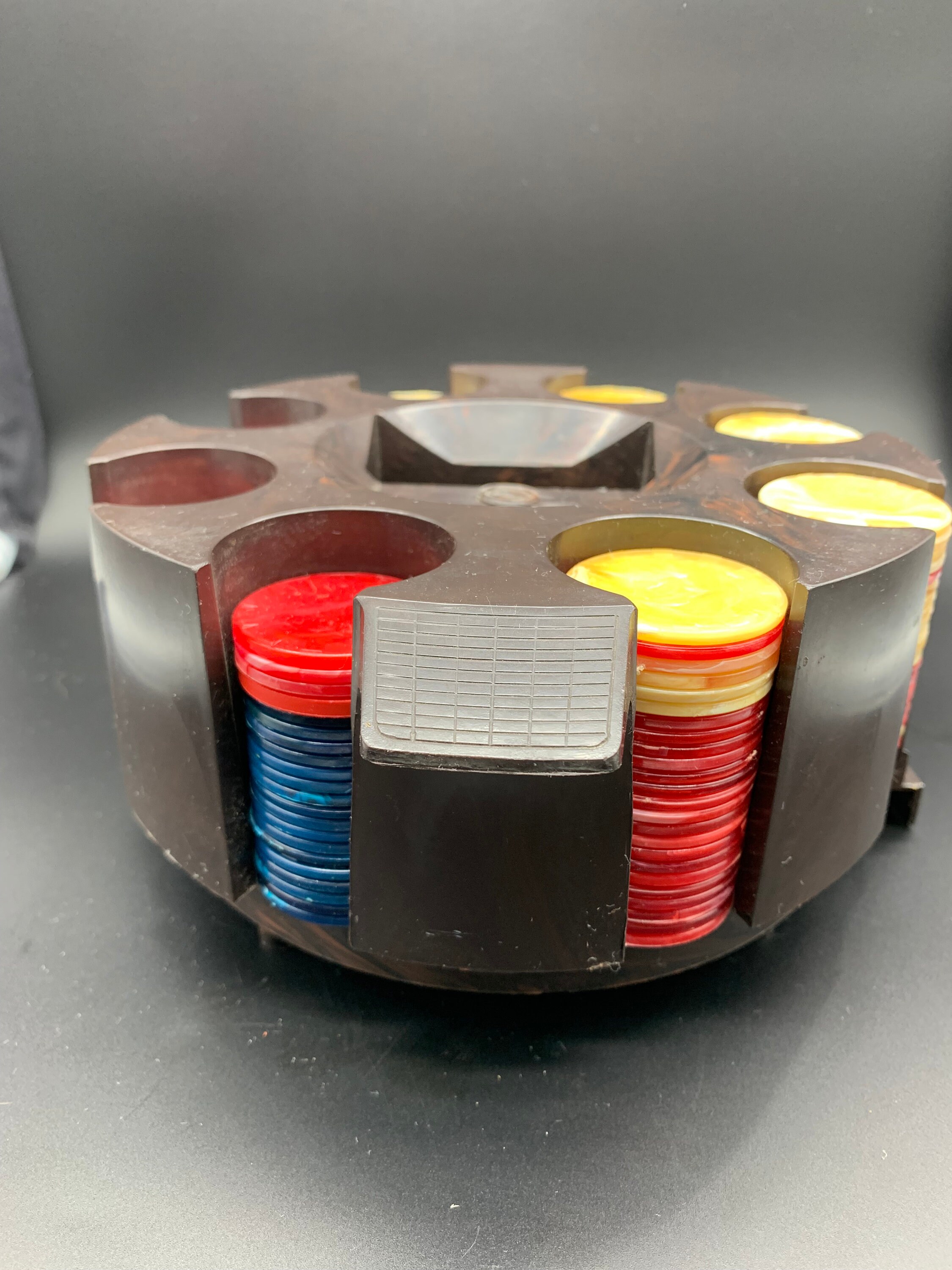 Vintage 1960’s Field MFG Poker Chip in Revolving Rack With Bakelite ...