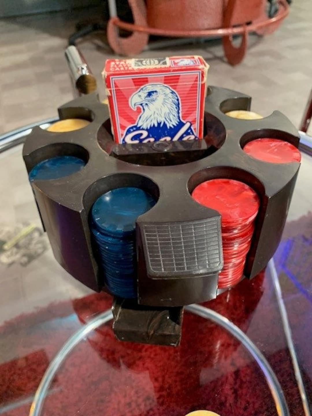 Vintage 1960’s Field MFG Poker Chip in Revolving Rack With Bakelite ...