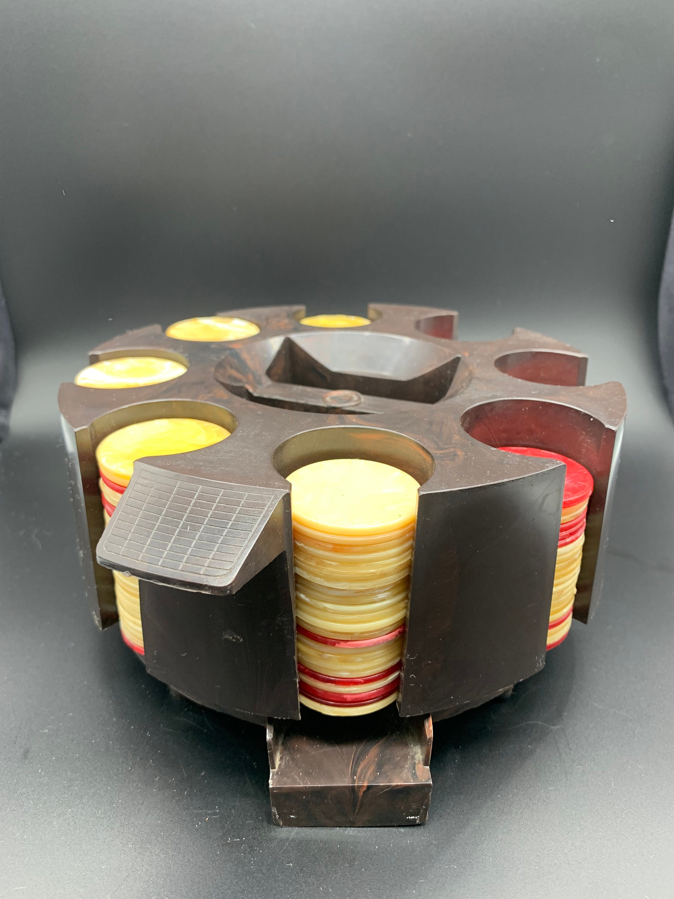 Vintage 1960’s Field MFG Poker Chip in Revolving Rack With Bakelite ...