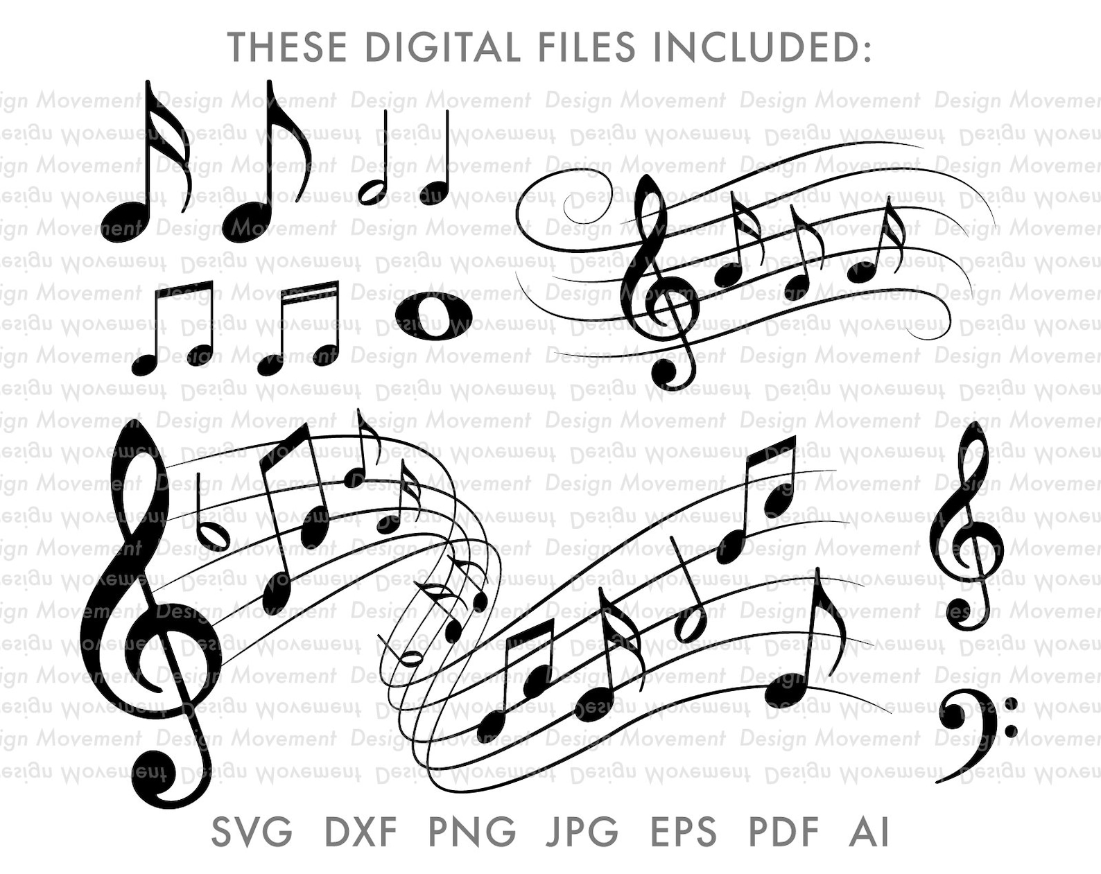 Musical Notes svg Musical notes clipar small musical notes | Etsy