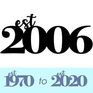 Est Cake Topper SVG, Year Established Cake Topper, Est SVG Made in Year ...