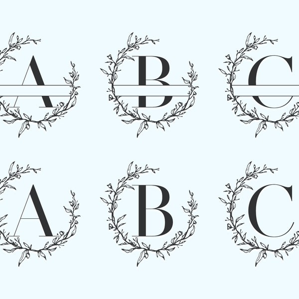Split Letter Monogram Svg Etsy