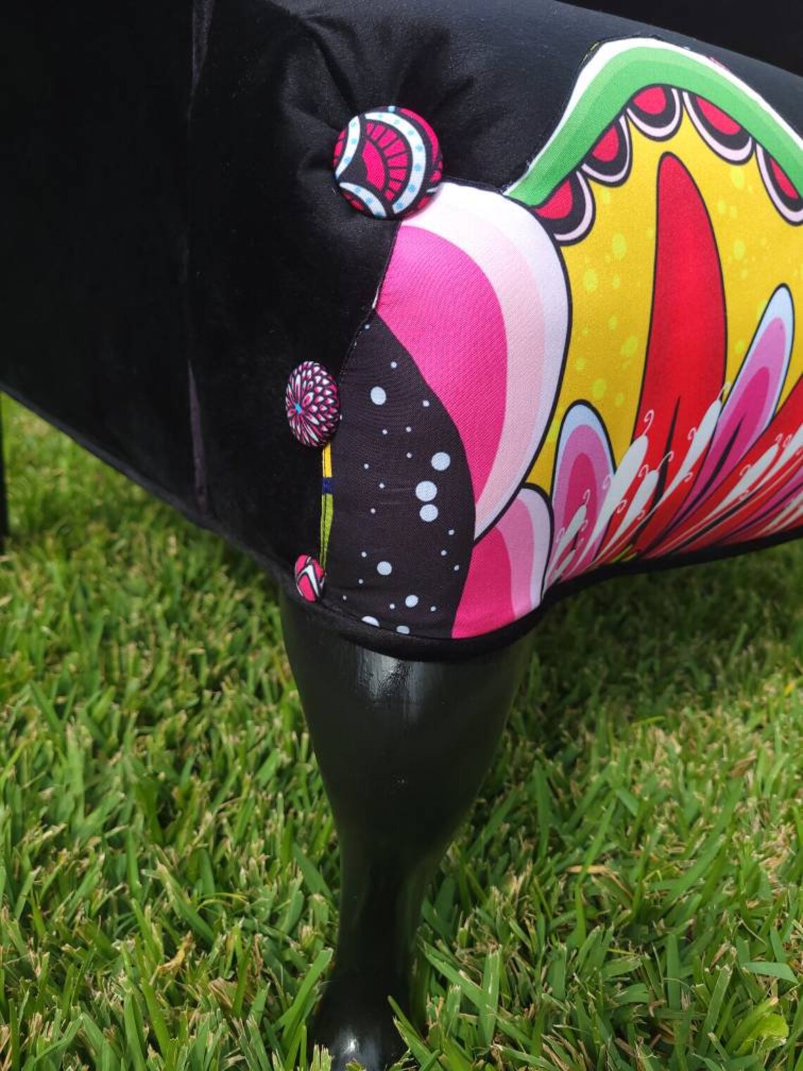 Sold Wingback Chair Upholstered in Psychedelic Magic Mushroom - Etsy