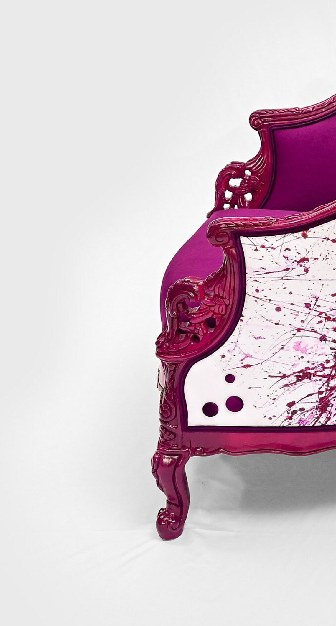 Upholstered Armchair Vintage Accent Chair Purple Velvet - Etsy