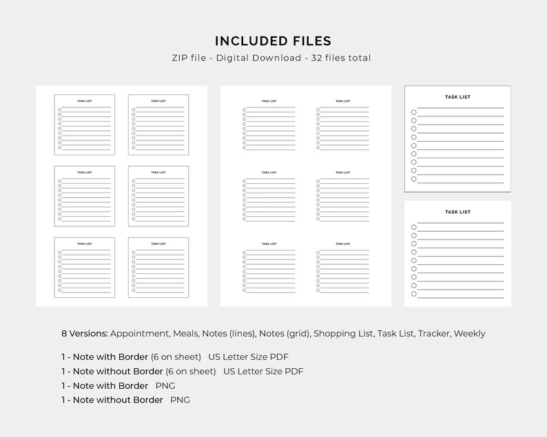 Printable Minimal Sticky Notes 3x3 - Etsy