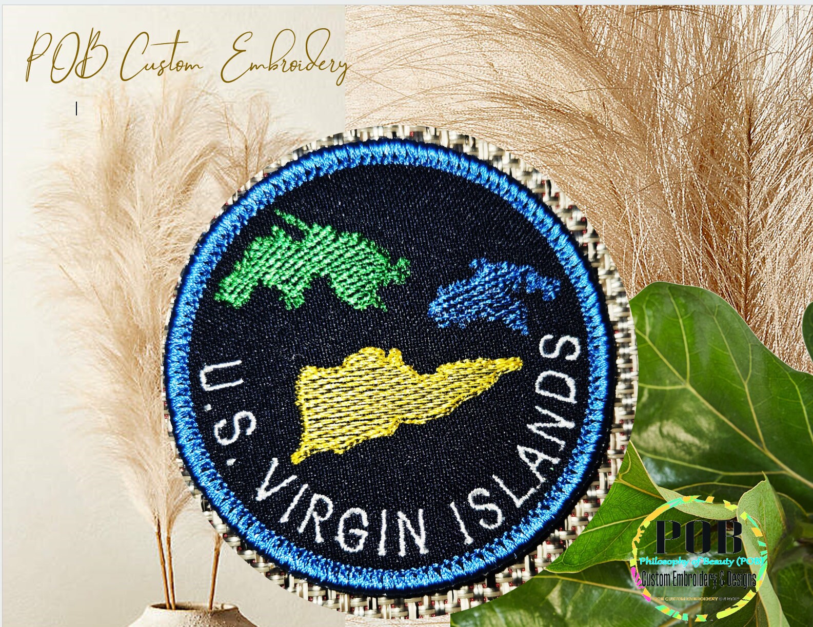 USVI Map Patch, US Virgin Islands Patch, St. Croix Patch, St. Thomas ...