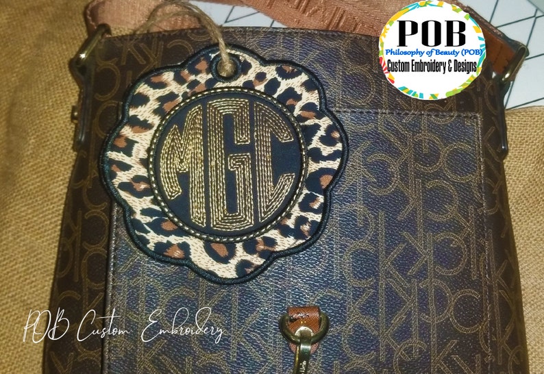 Bag Tag Embroidered Bag Tag, Backpack Tag, Monogram Tag, Diaper Bag Tag ...