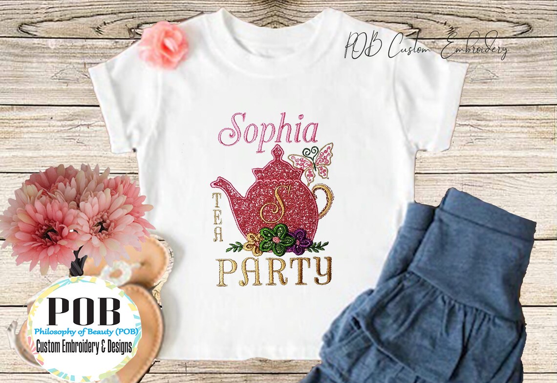 Tea Party Shirt Girls Tea Party Personalized Tea Party Gift | Etsy