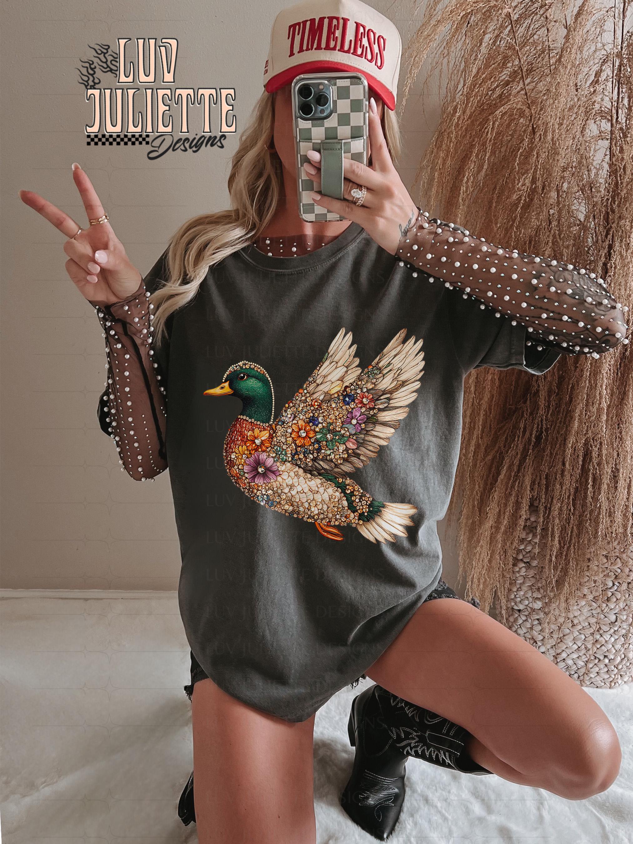 Rhinestone Mallard Duck Clipart: Glam DTF Design (PNG) - Etsy