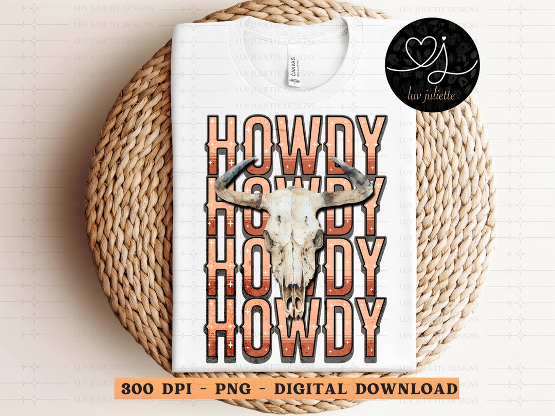 Howdy Bull Skull PNG: Distressed Western Design (digital Download) - Etsy