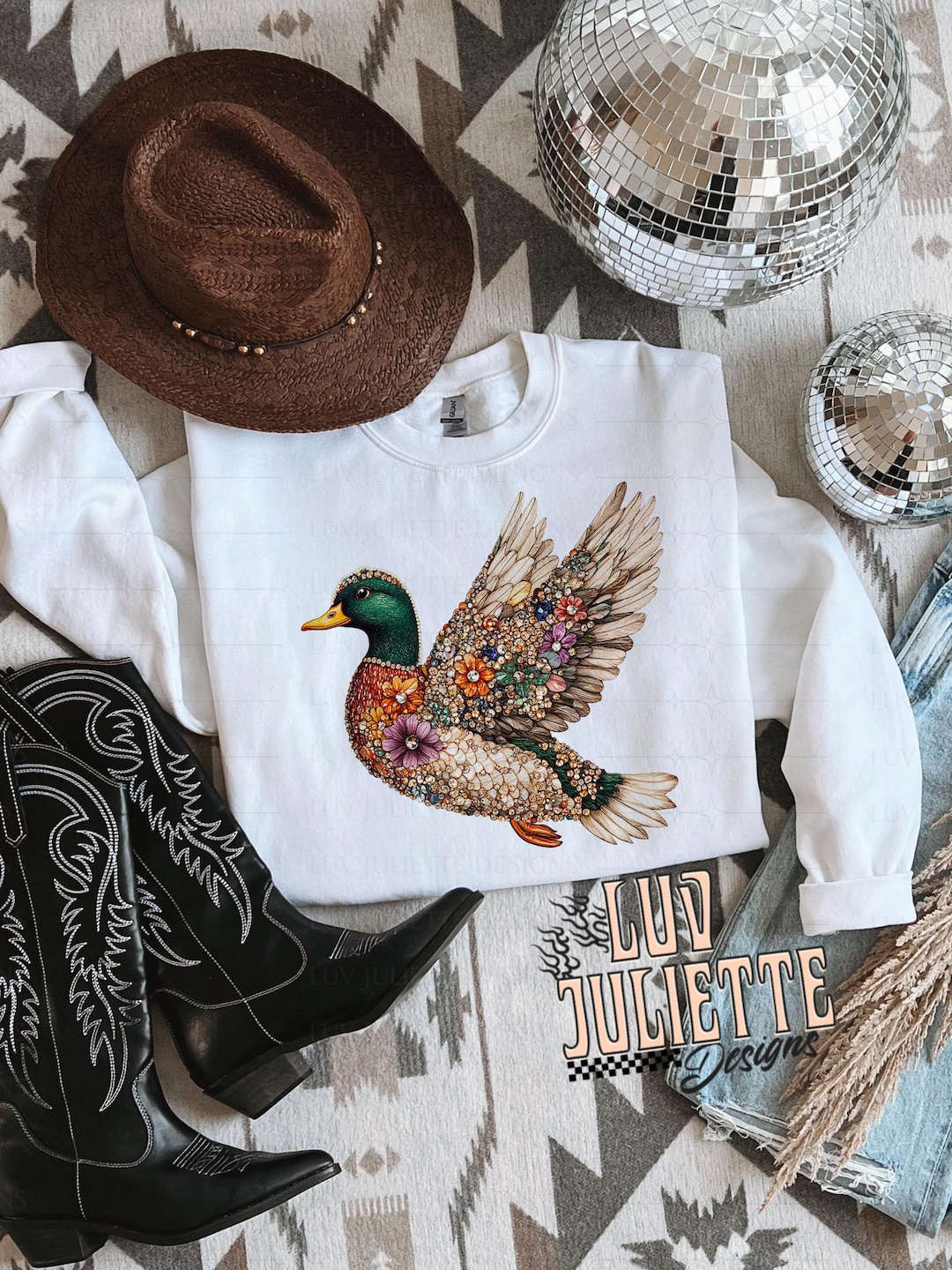 Rhinestone Mallard Duck Clipart: Glam DTF Design (PNG) - Etsy