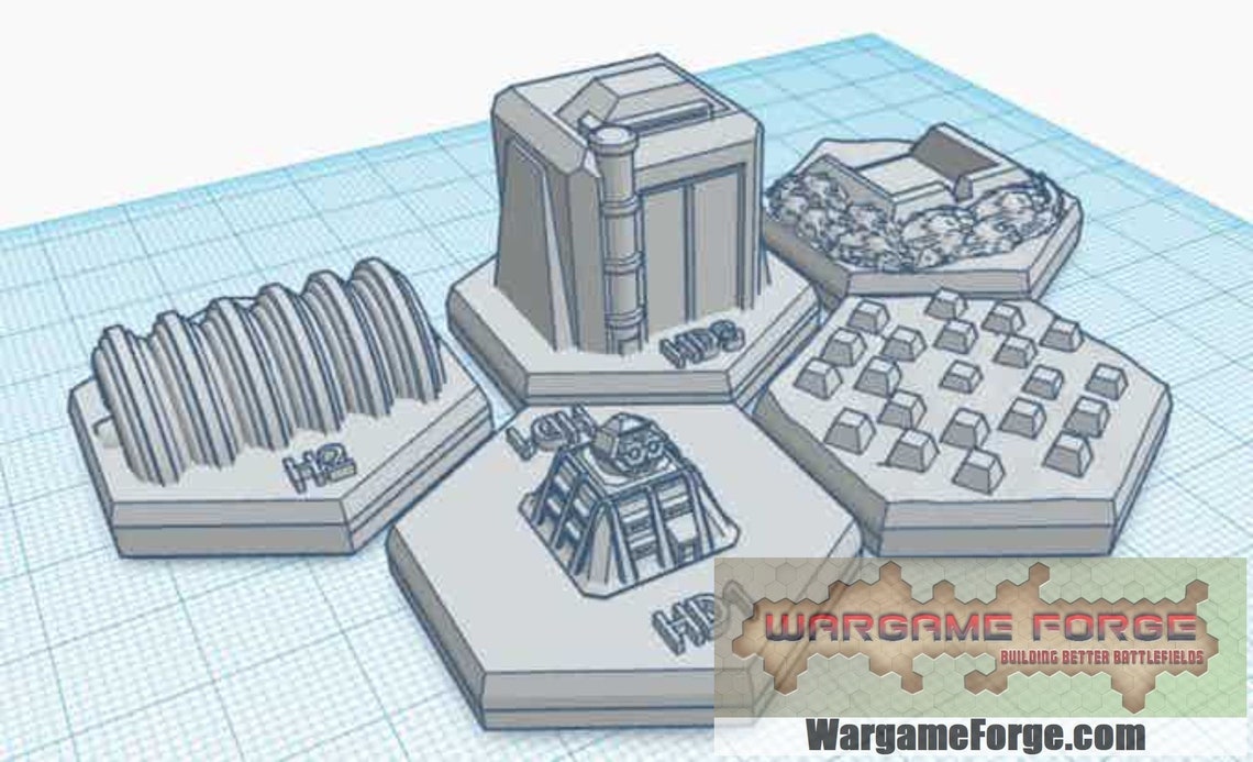 Military Buildings and Defenses Battletech Map Hex Scale STL | Etsy