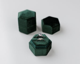 Green Velvet Ring Box - Etsy