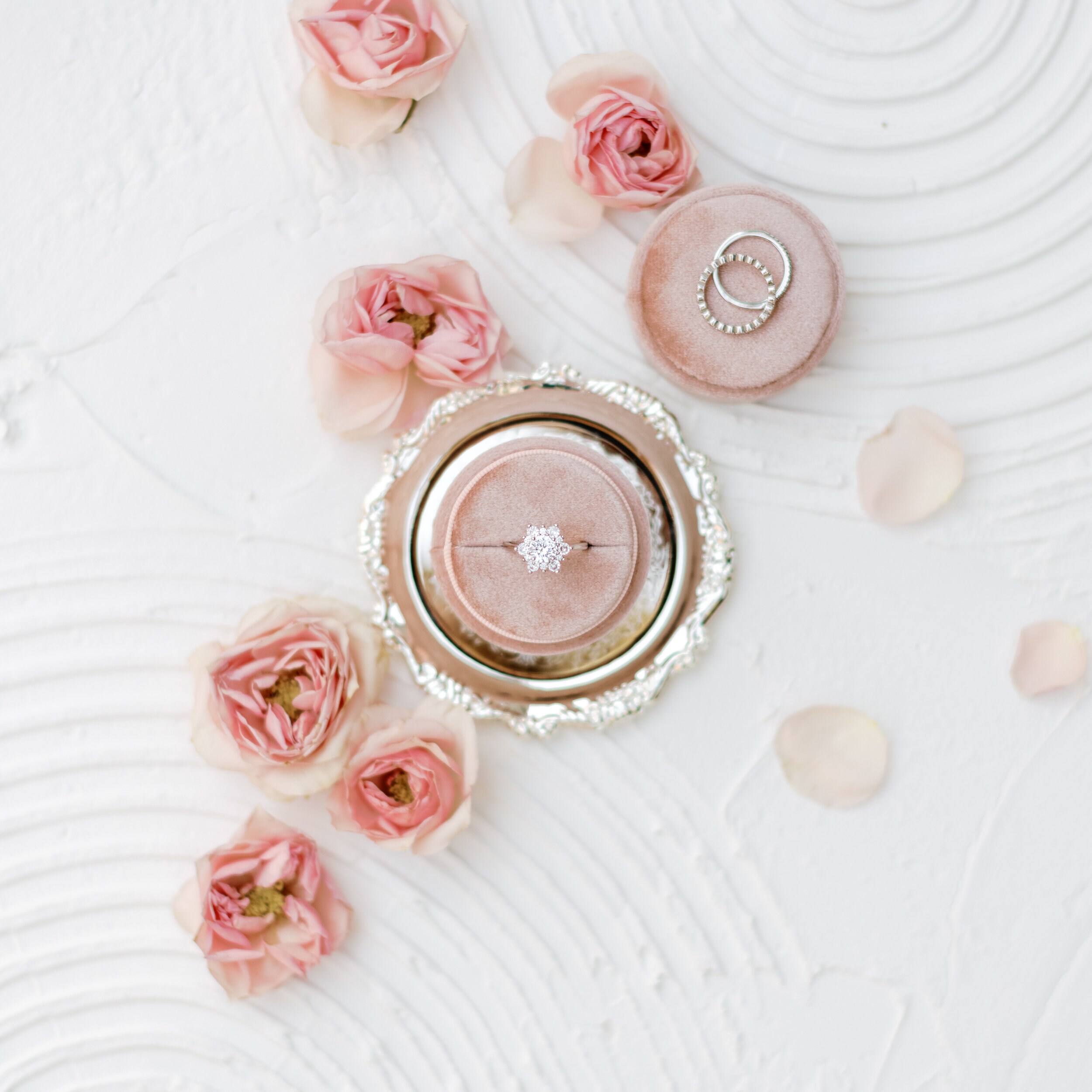 Roseate Pink Circle Velvet Ring Box Double or Single Slot. - Etsy