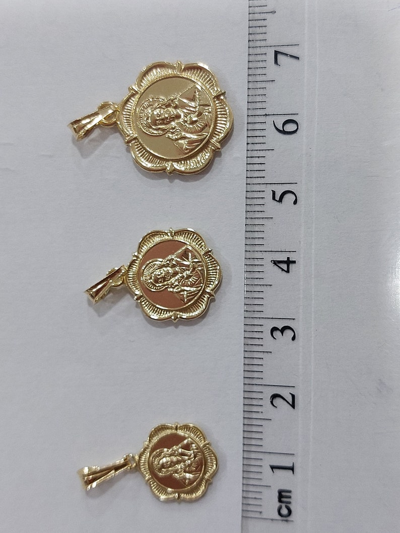 New 18ct 18k Solid Yellow Gold Holy Medal Pendant Carmelites Virgin of ...