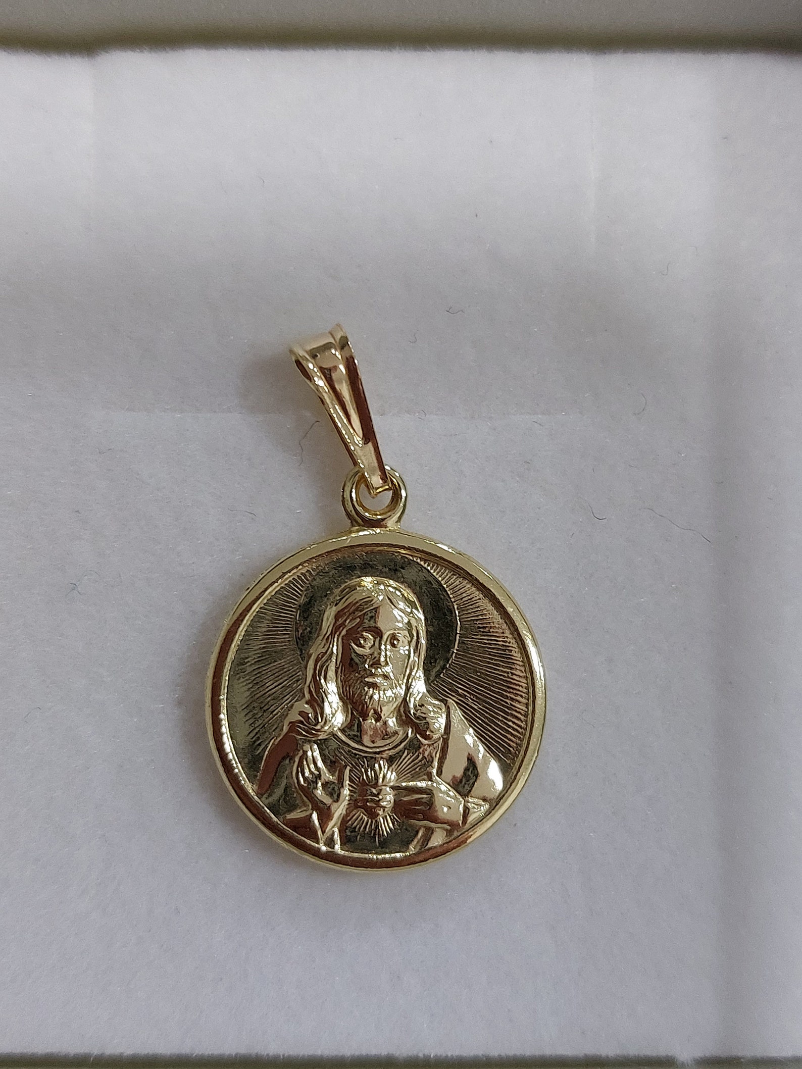 New Solid 18ct 18k Yellow Gold Holy Medal Charm Our Lady of Carmel ...