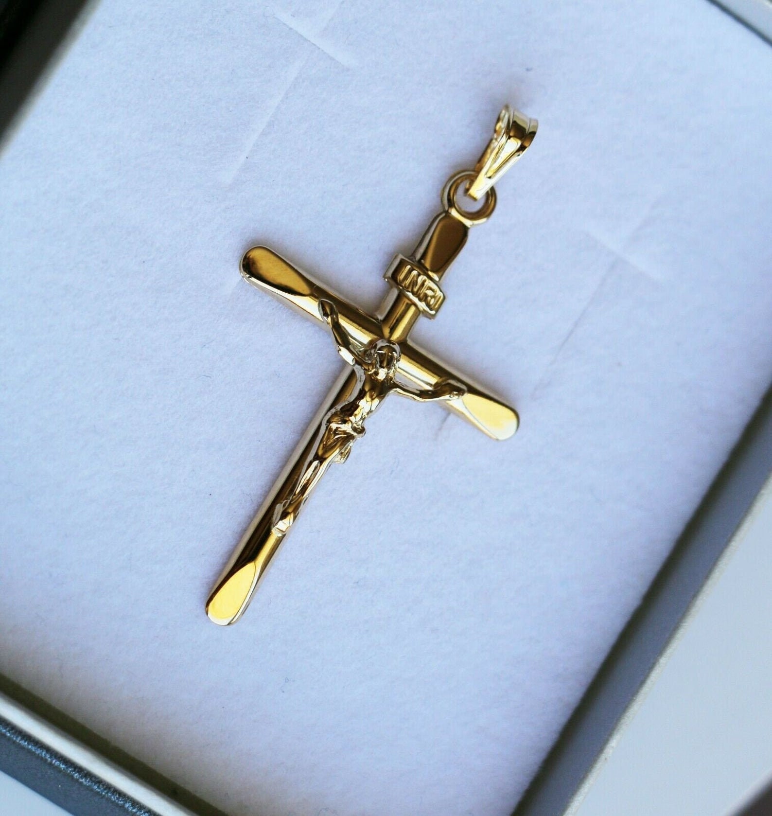 18k 18ct Holy Cross Crucifix Jesus Inri SOLID 3 Sizes - Etsy