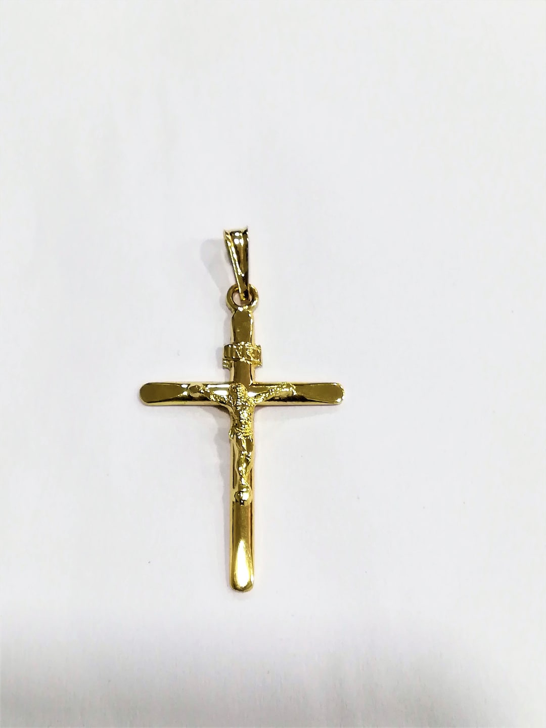 18k 18ct Holy Cross Crucifix Jesus Inri Hollowed Religious Catholics ...