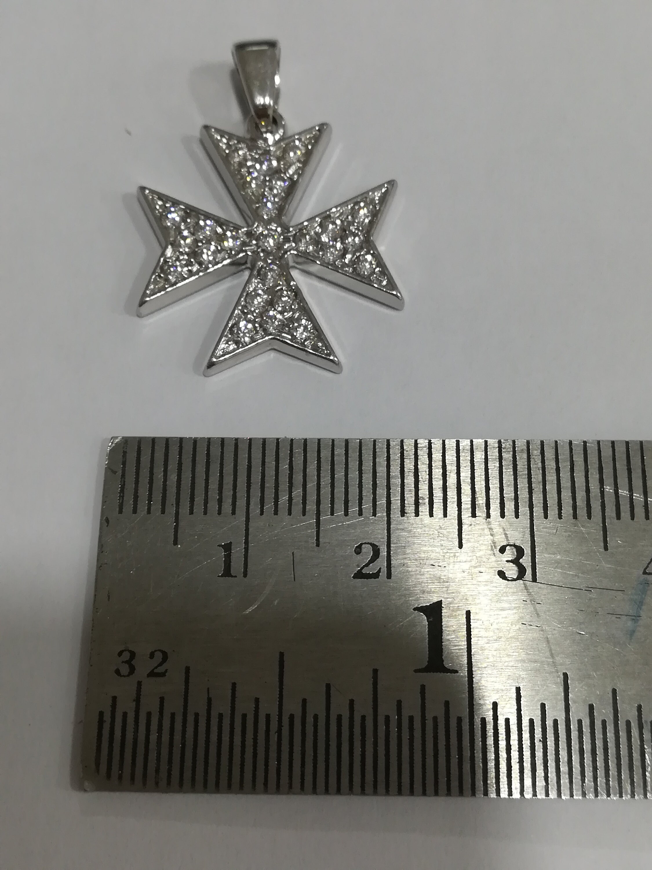 New Silver 925 Solid Maltese Malta Cross Pendant All White | Etsy
