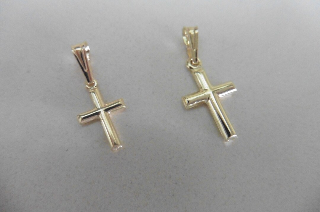 100% 18kt Yellow Gold Holy Cross Plain - Etsy
