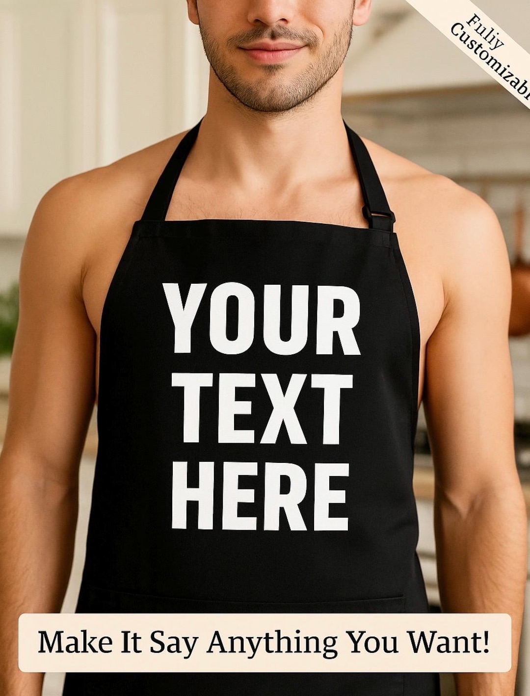 Personalized Apron – Custom Text Apron – Funny Cooking Apron – BBQ ...