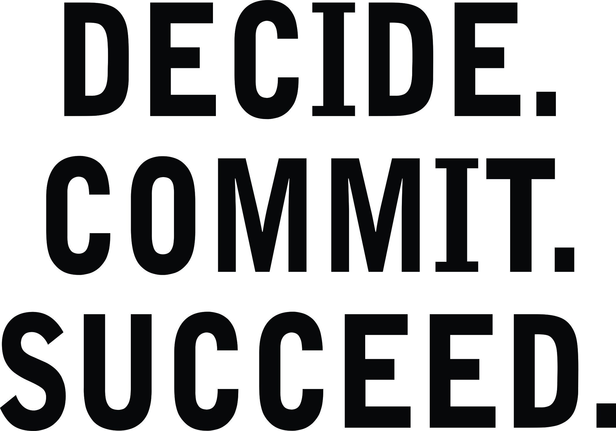 Decide Commit Succeed Wall Vinyl Decal Sticker Stickers | Etsy