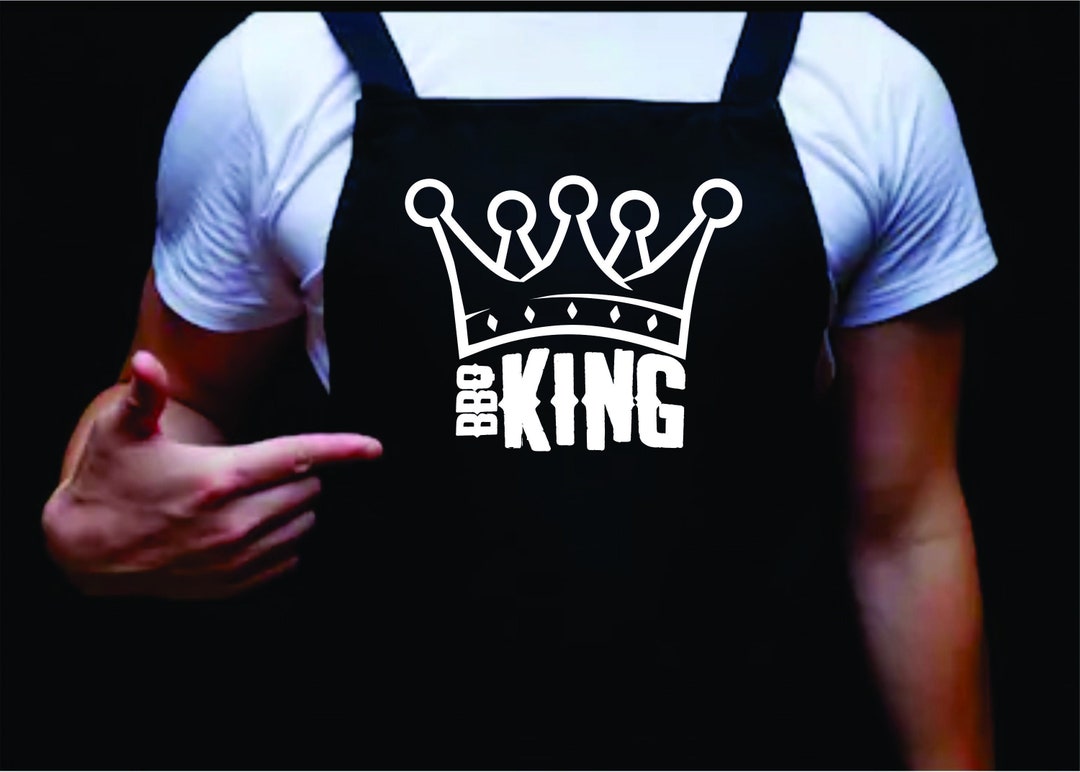 BBQ King With Crown Crown the Grill Master in Style Mens Grilling Apron ...