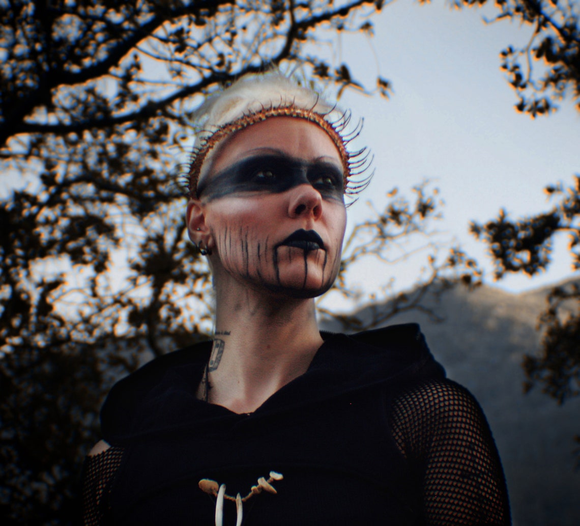 Bone "crown of Thorns" -- Fish Skeleton Tiara/headband With Gold ...