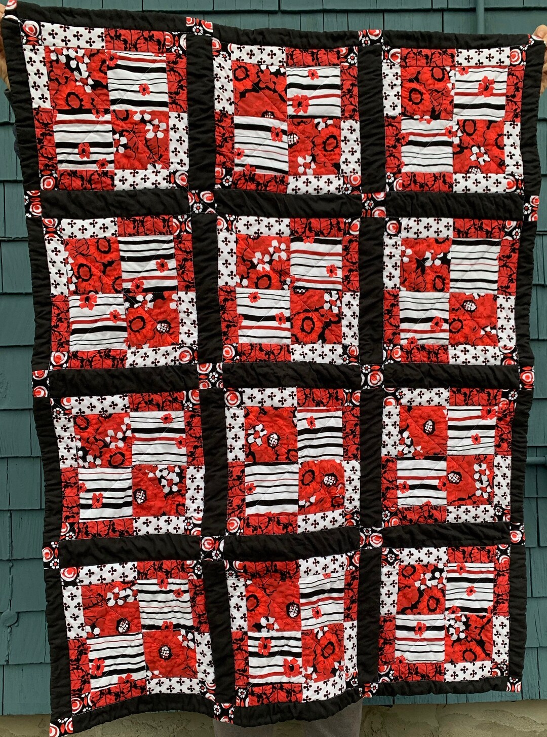 Patchwork Quilt "red Razzle" - Etsy