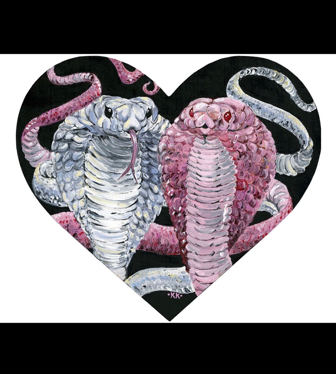 Love Snakes Fine Art Print Snake Print Snake Art Cobra Art Valentines ...