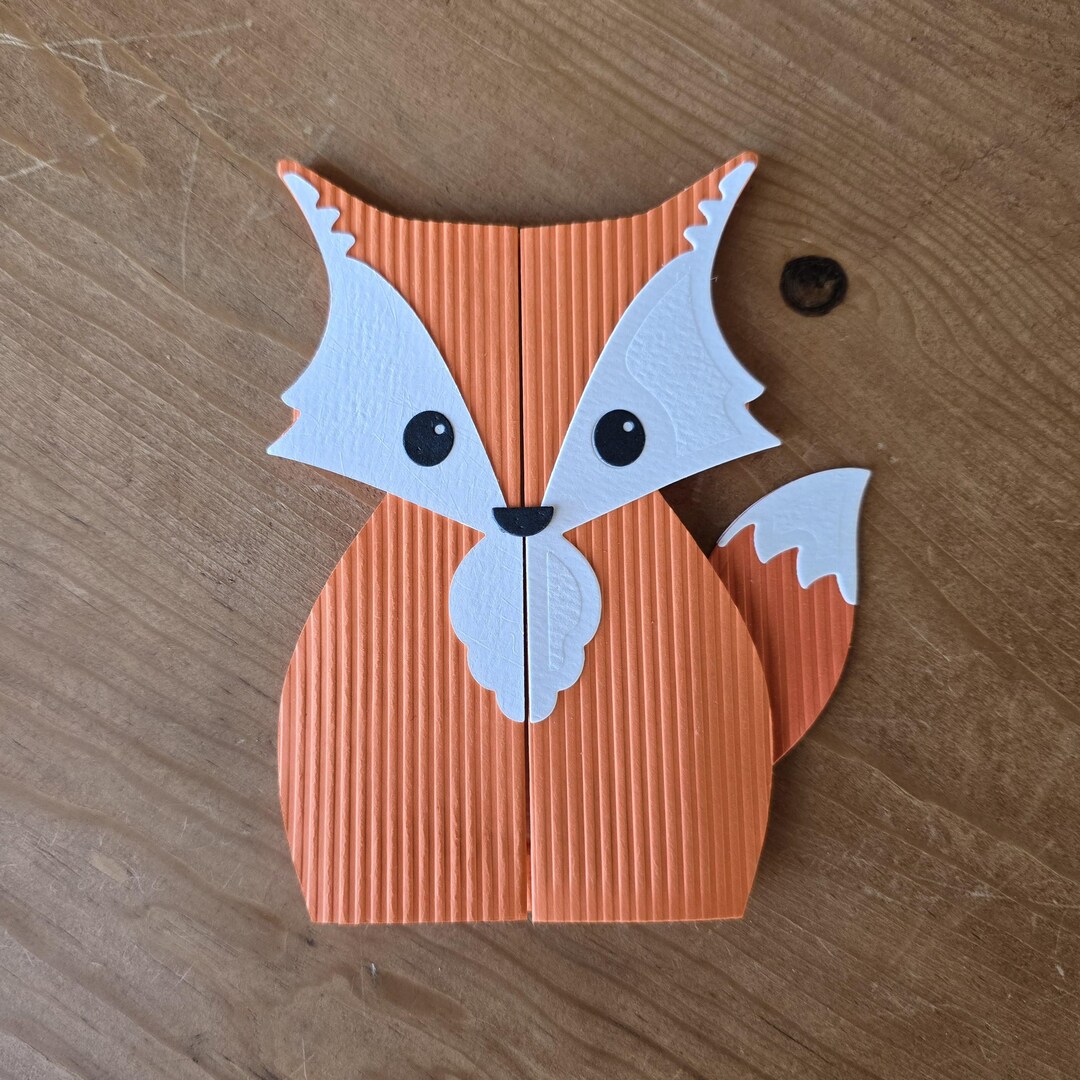 Handmade 3D Fox Card: Orange Embossed Children's Greeting - Etsy
